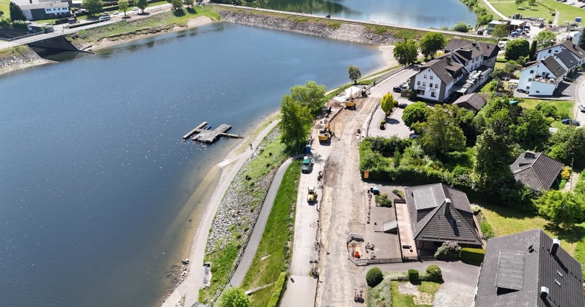 Fortschritt der Bauarbeiten an der Rurseepromenade | Gemeinde Simmerath